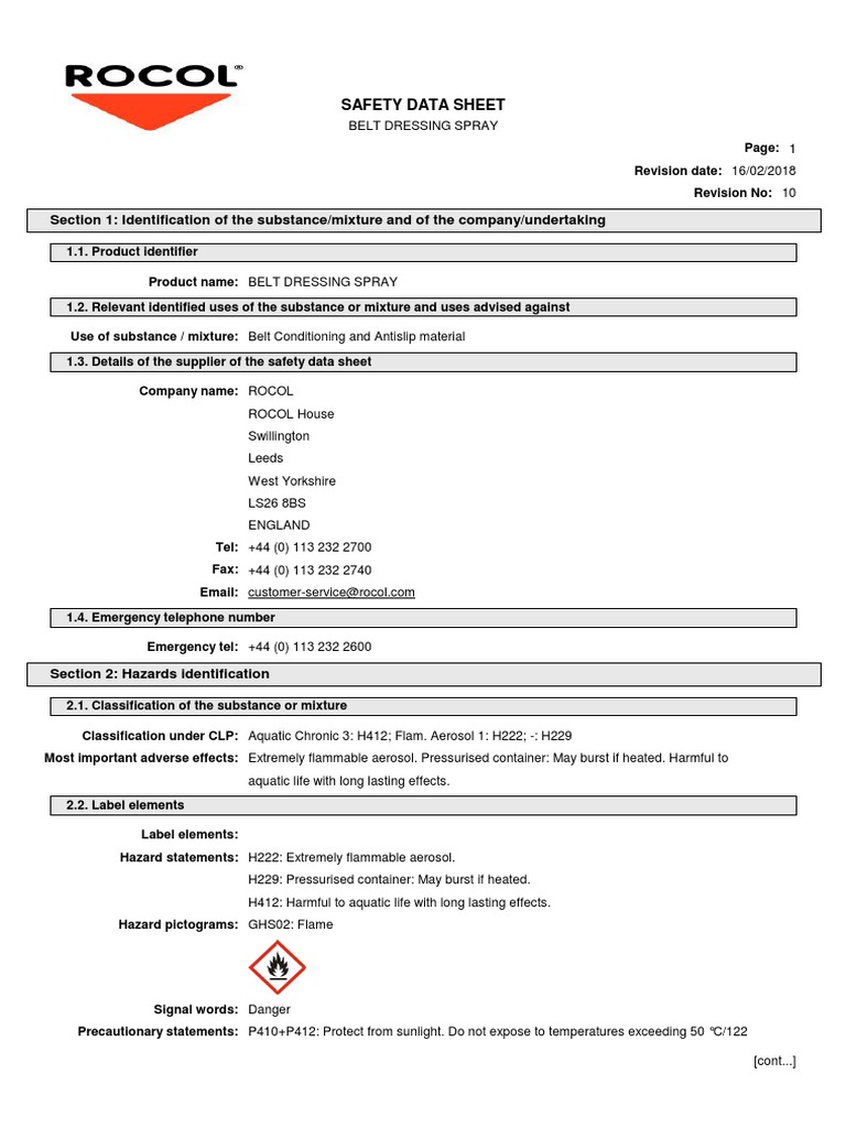 Safety Data Sheet: Section 1: Identification of The Substance/mixture ...