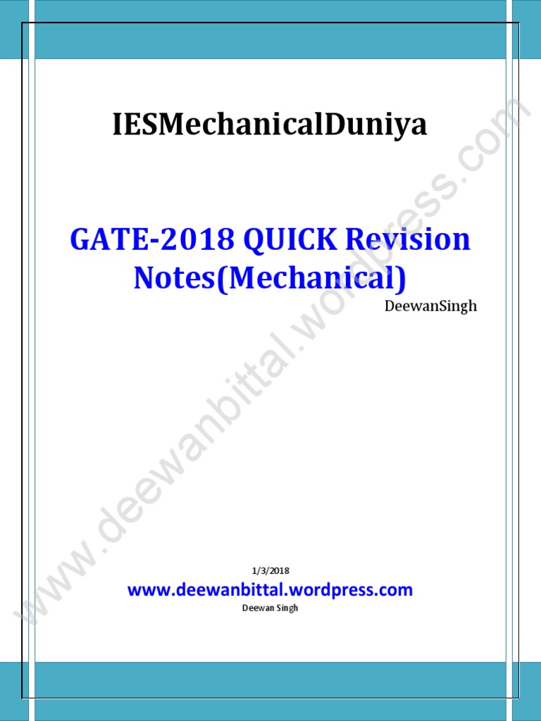Gate Formula | PDF | Mechanics | Mathematical Physics