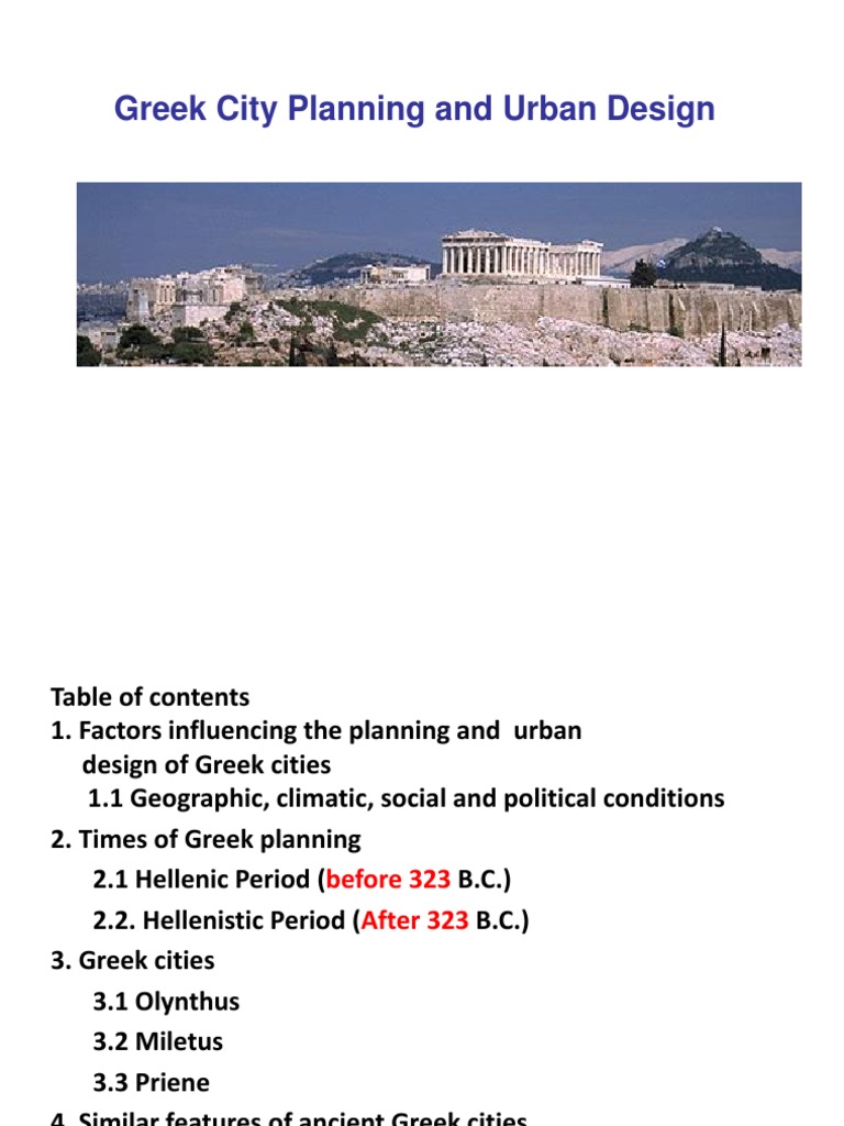 Lec - 2 Greek City Planning and Urban Design-1 | PDF | Ancient Greece ...