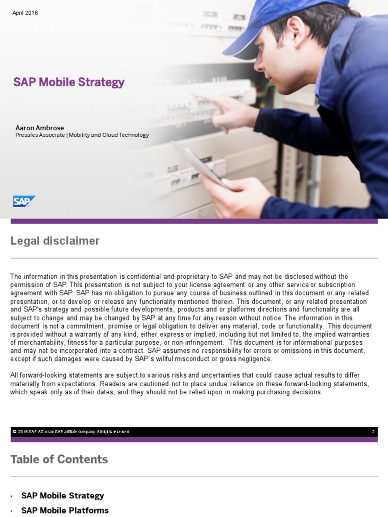 3920 Aaron Abrose Sap Sap Mobile Overview PDF | PDF | Mobile App | Sap Se
