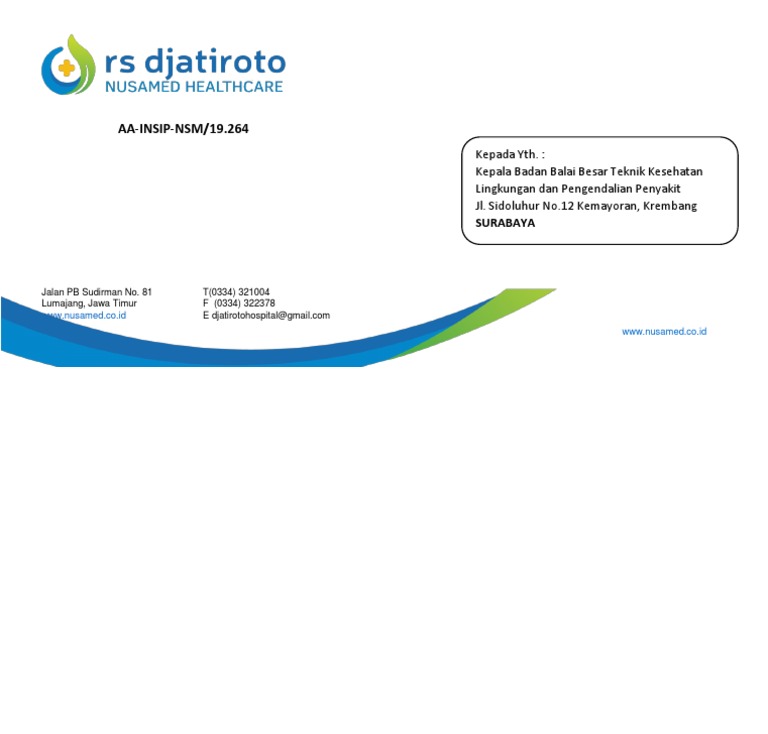 Envelope RS Djatiroto (Amplop Ukuran 110 X 230 MM) - Edit | PDF