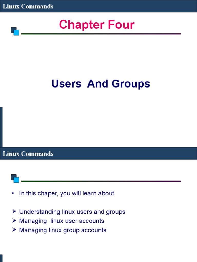Chapter Four: Users and Groups | PDF | User (Computing) | Superuser