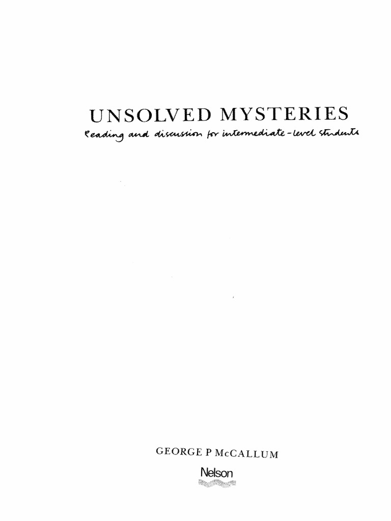 Unsolved Mysteries | PDF