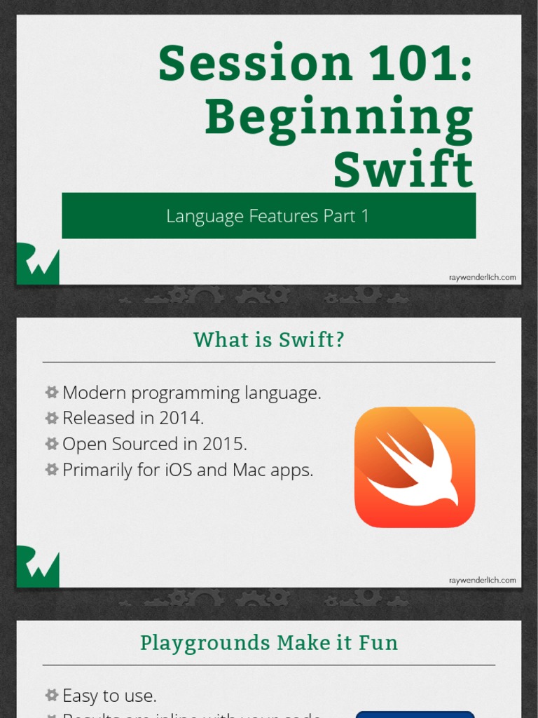 Introduction to Swift Language Fundamentals: Session 101 | PDF
