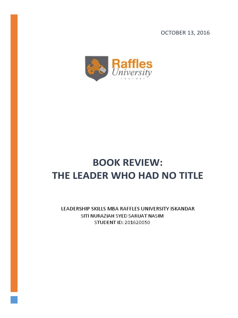 Insights from "The Leader Who Had No Title" | PDF | Leadership | Muhammad