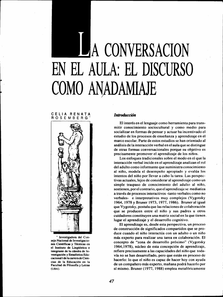 Las Conversaciones en El Aula: El Discurso Como Andamiaje | PDF
