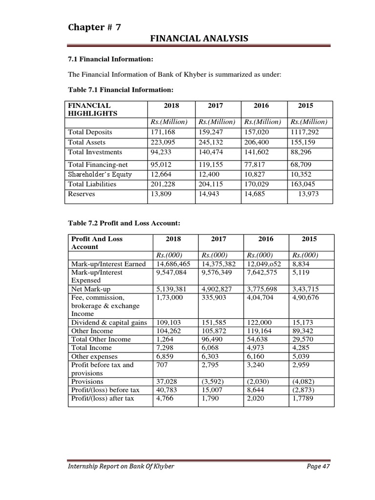 Chapter # 7 Financial Analysis | PDF