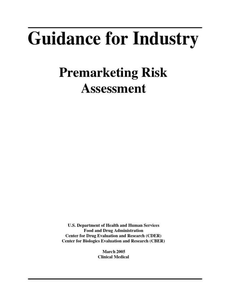 FDA Premarketing Risk Guidance | PDF | Pharmacovigilance | Phases Of ...