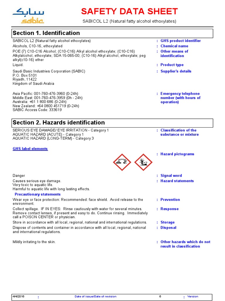 Material Data Sheet | PDF | Dangerous Goods | Toxicity
