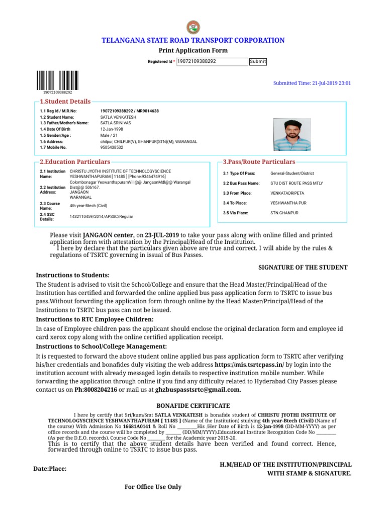 Student Bus Pass Application Guide | PDF | Business
