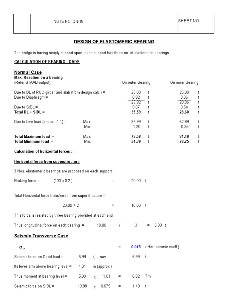 Elastomeric Bearing Design | PDF | Stress (Mechanics) | Young's Modulus