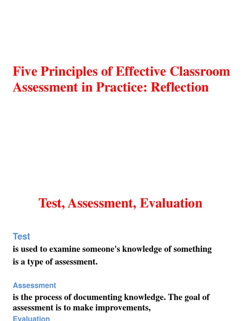 The Principles of Classroom Assesment | PDF | Educational Assessment ...