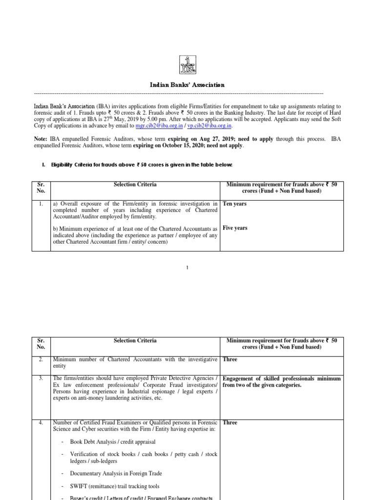 IBA Empanelment Form | Download Free PDF | Audit | Private Investigator