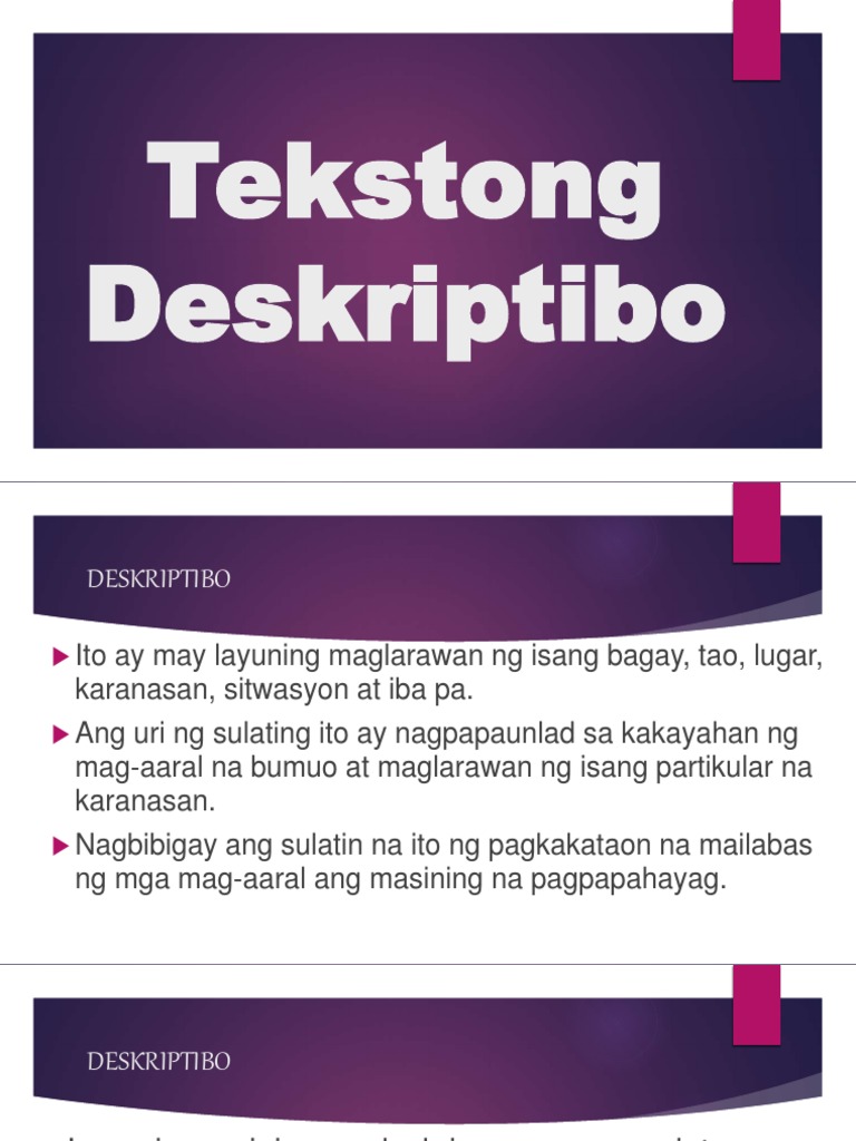 Tekstong Deskriptibo | PDF