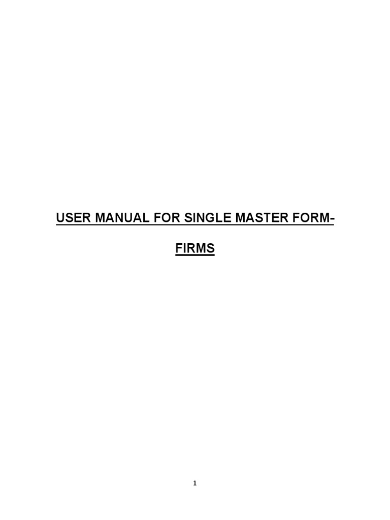 User Manual For Single Master Form-Firms | PDF | American Depositary ...