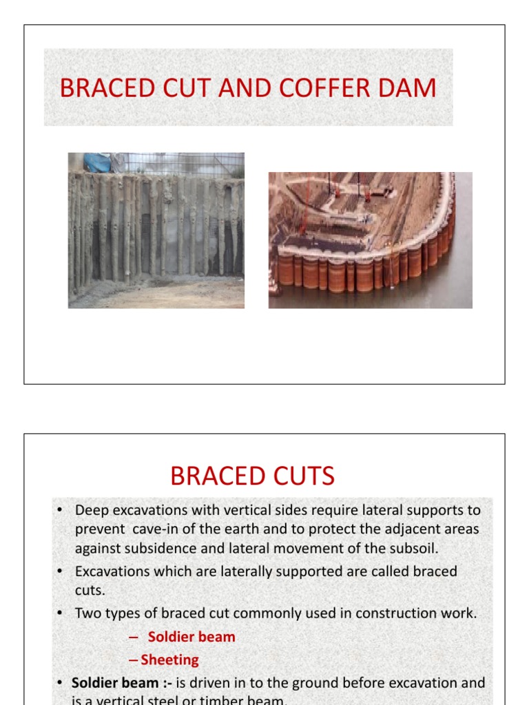 Braced Cut and Coffer Dam | PDF | Deep Foundation | Friction