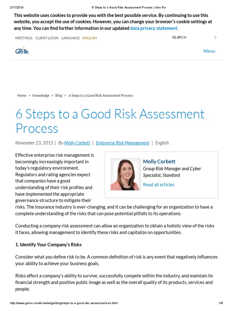 6 Steps To A Good Risk Assessment Process | PDF | Risk Management ...