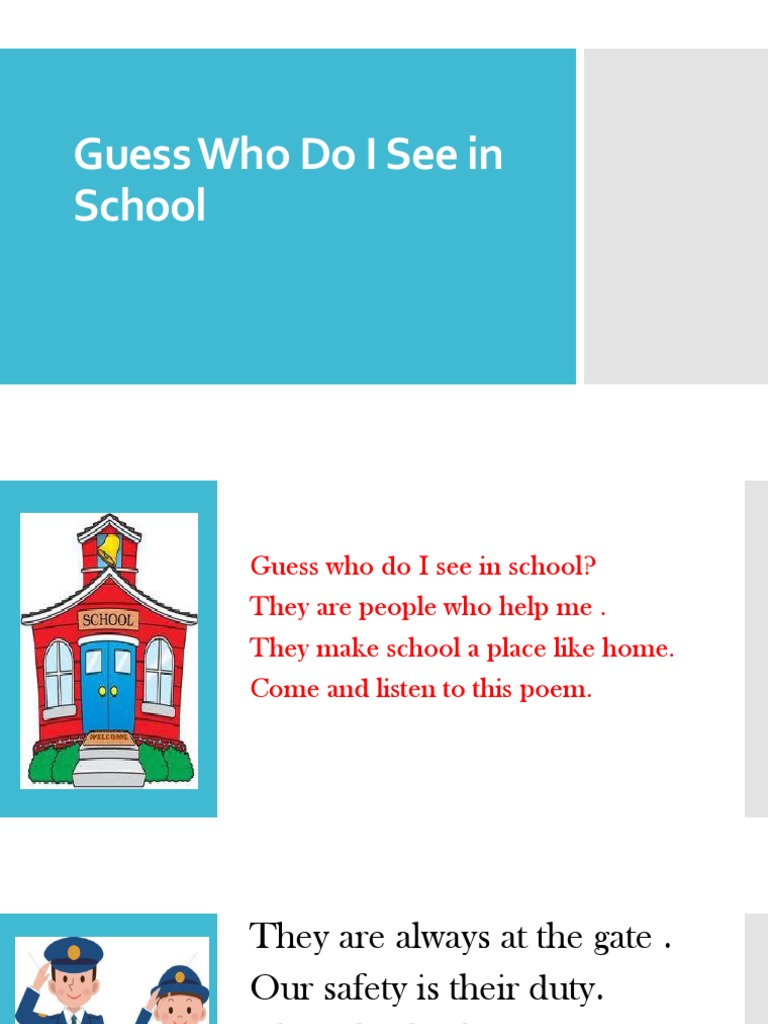 People Who Help in Our School | PDF
