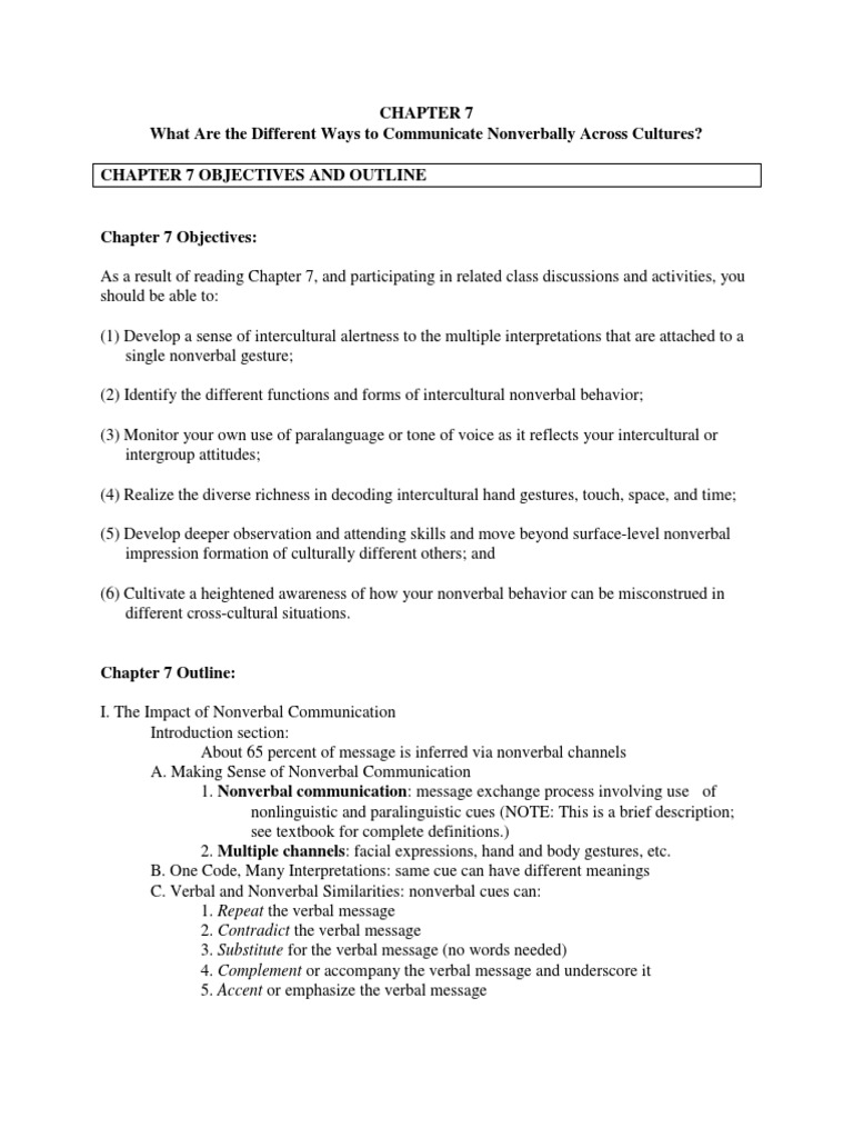 Ting-Toomey UIC SSM Ch07 | PDF | Nonverbal Communication | Cross ...