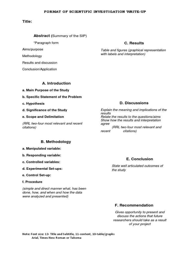 Sip Format | PDF | Scientific Method | Research Methods