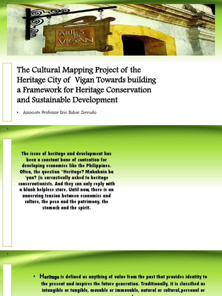 The Cultural Mapping Project of The Heritage City of Vigan Towards ...