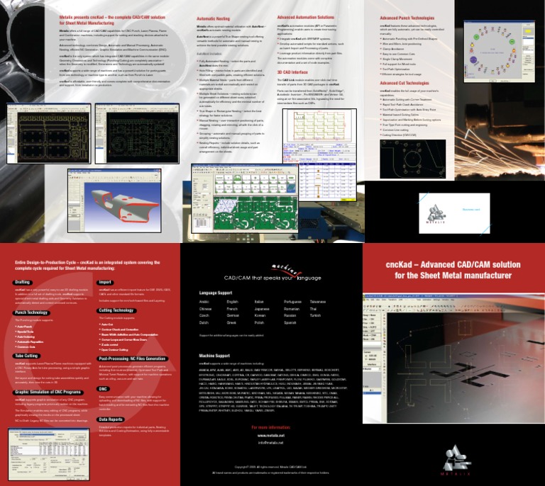 Metalix Cnckad Brochure PDF | PDF | Automation | Computer Aided Design
