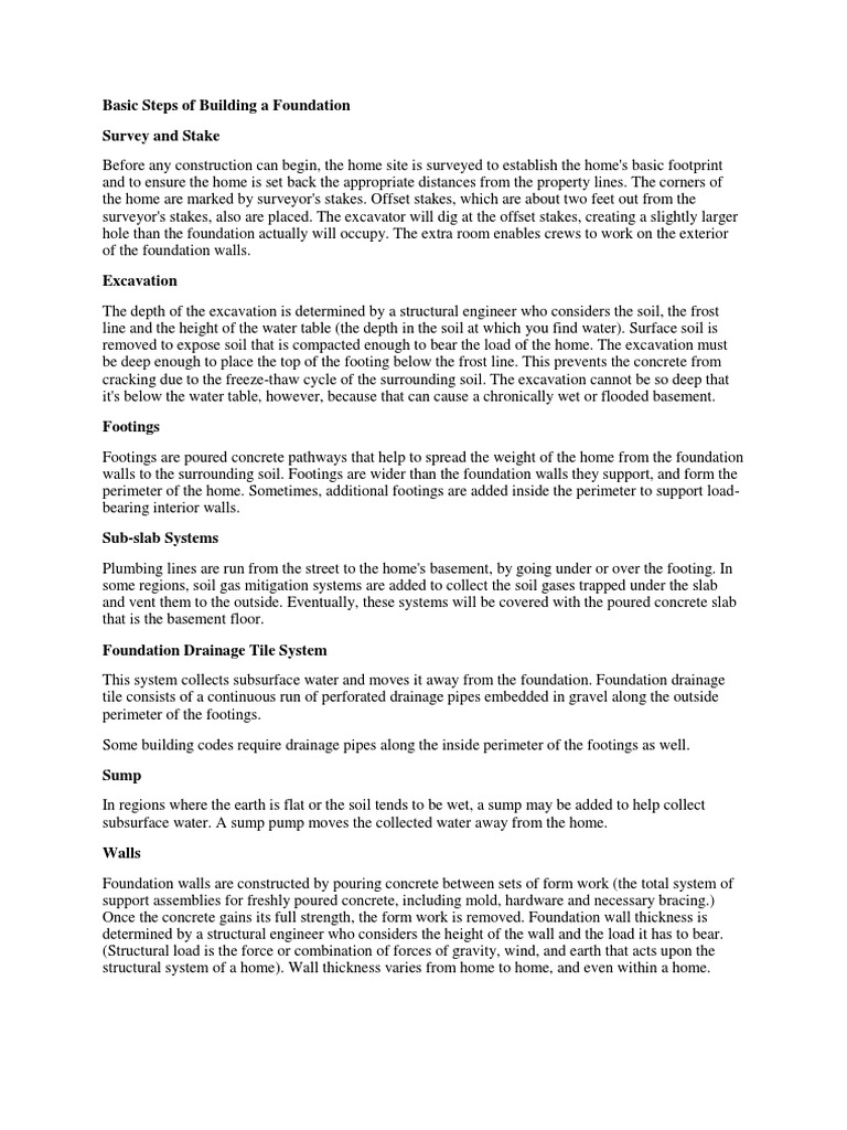 Basic Steps of Building A Foundation Survey and Stake | PDF | Surveying ...