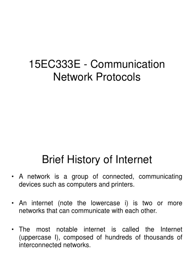 15EC333E - Communication Network Protocols | PDF | Osi Model | Computer ...