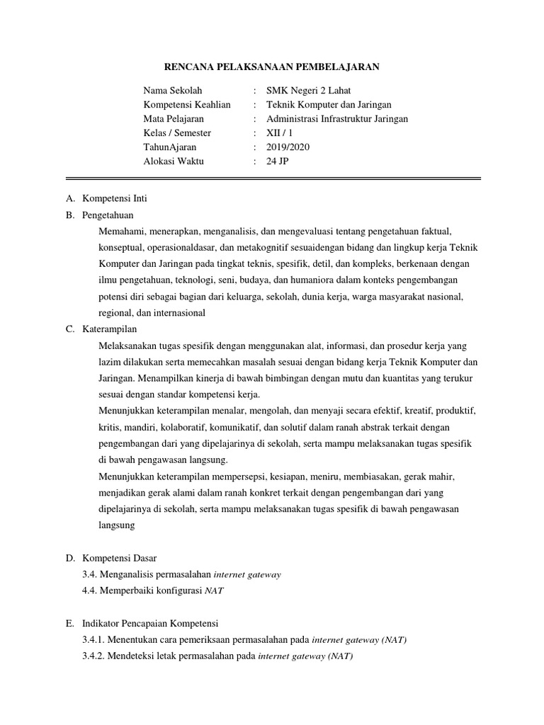 RPP Aij Kelas Xii 3.4&4.4 | PDF