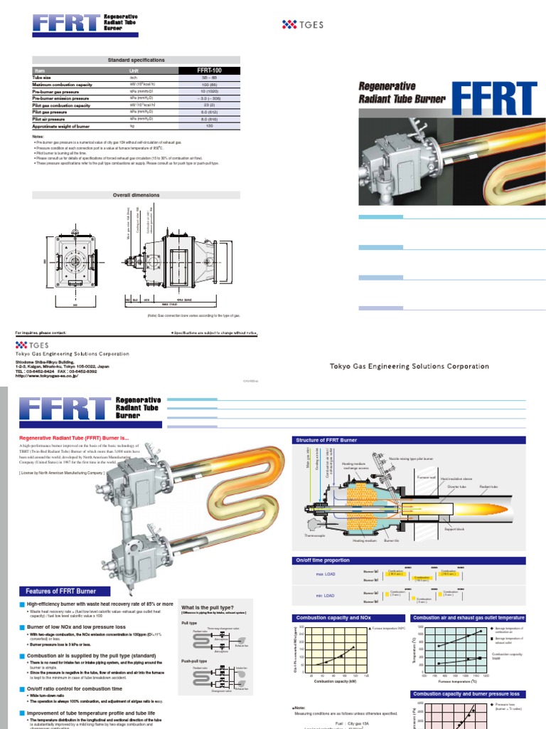 FFRT-100: Standard Specifications | PDF | Furnace | Combustion
