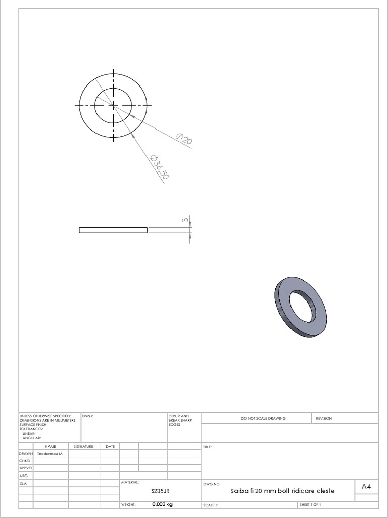 Saiba Fi 20 MM Bolt Ridicare Cleste | PDF