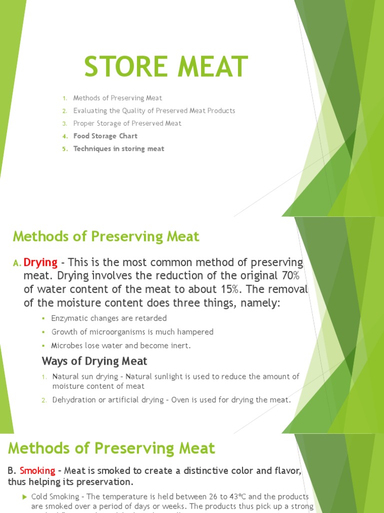 Store Meat: Methods of Preserving Meat Evaluating The Quality of ...