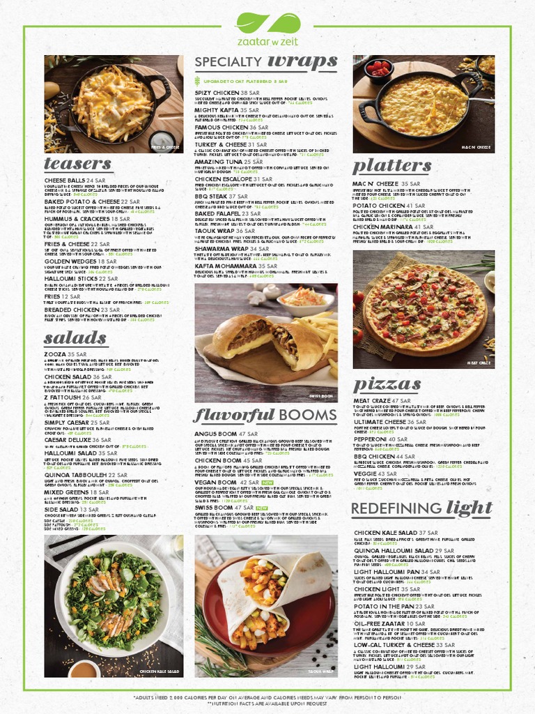 ZWZ KSA Menu | PDF | Salad | French Fries