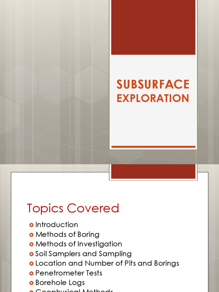 Subsurface Exploration (Site Investigation) PDF | PDF | Geotechnical ...