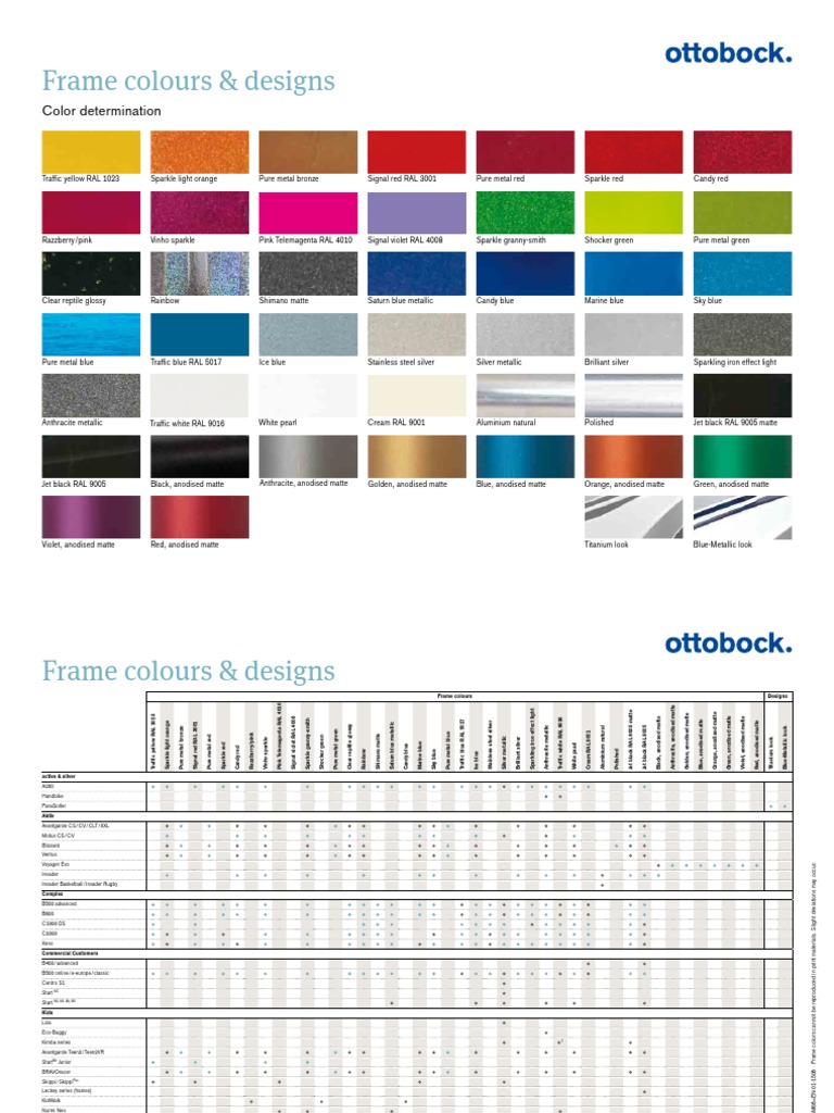 Wheelchair Colors Ottobock | PDF | Color | Blue