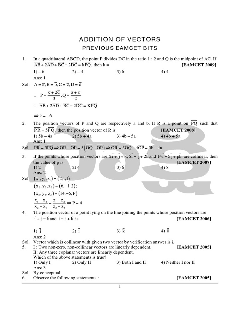 Vectors Addition | PDF | Line (Geometry) | Plane (Geometry)