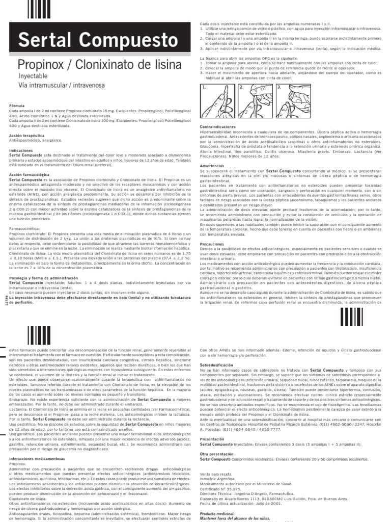 Ficha Técnica Sertal Compuesto | PDF | Droga anti-inflamatoria libre de ...