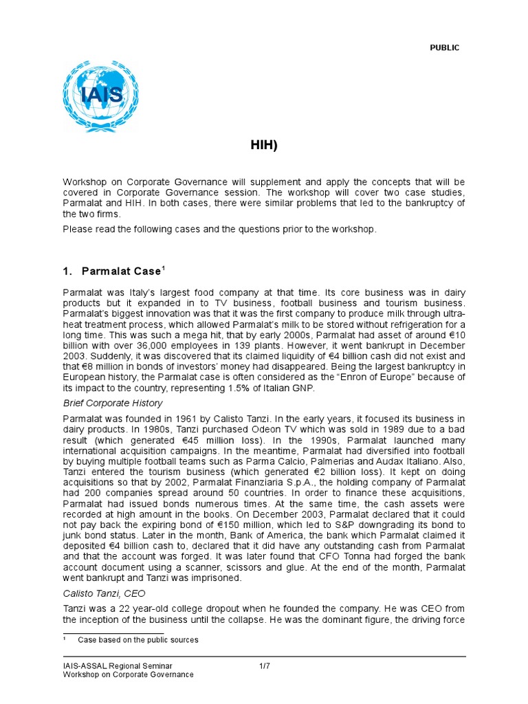 HIH Insurance Scandal Overview | PDF | Corporate Governance | Insurance