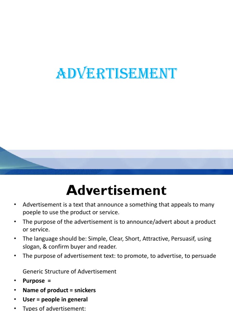 Advertisement | PDF