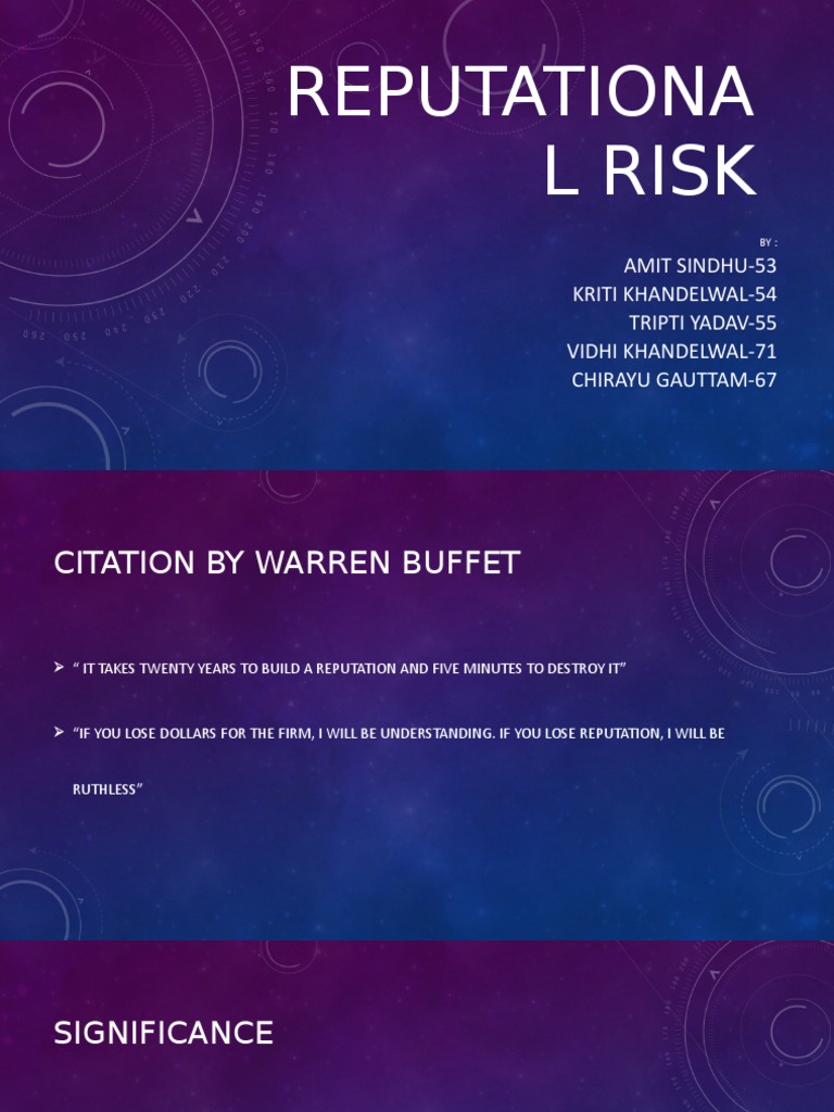 The Importance of Managing Reputational Risk in Banking | PDF ...
