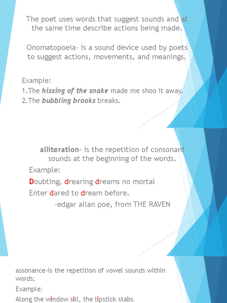 Exploring Sound Devices in Poetry: Onomatopoeia, Alliteration ...
