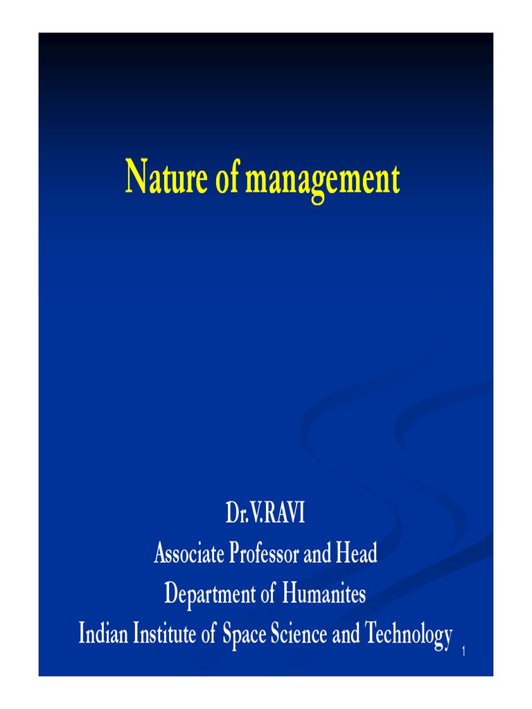 Nature of Management Nature of Management | PDF | Bureaucracy | Science