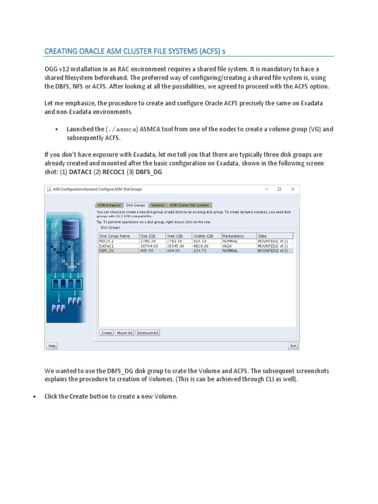 Acfs Pdf Oracle Database File System