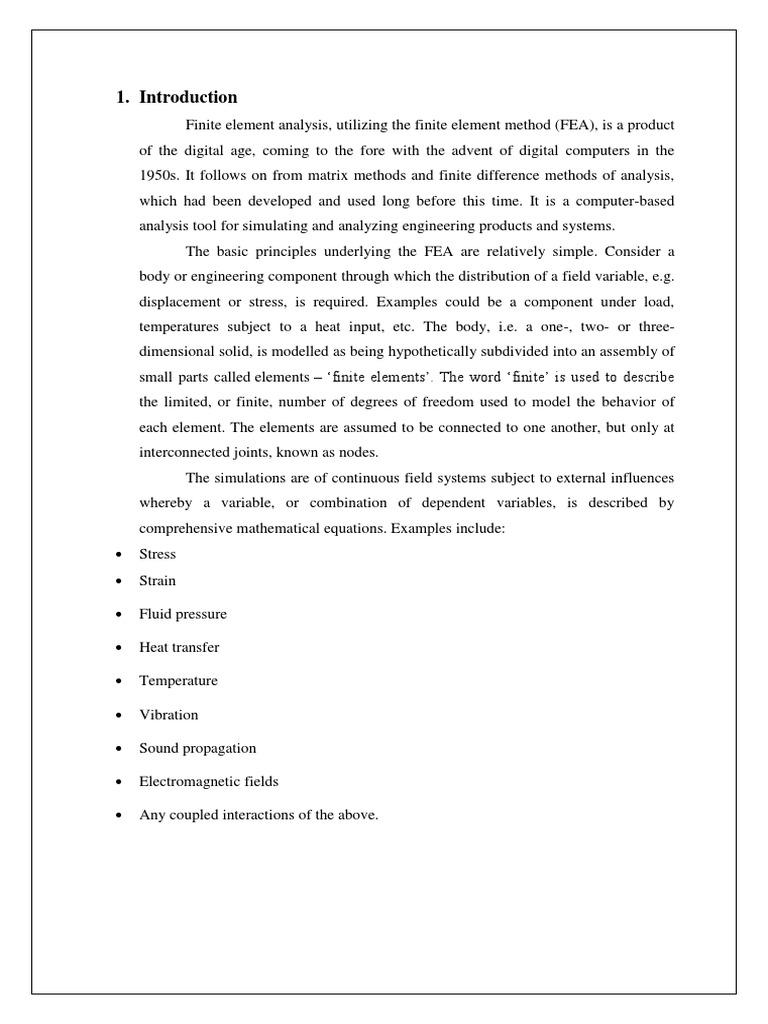 FEA Assignment No 1 Shivaji University | PDF | Finite Element Method | Deformation (Engineering)