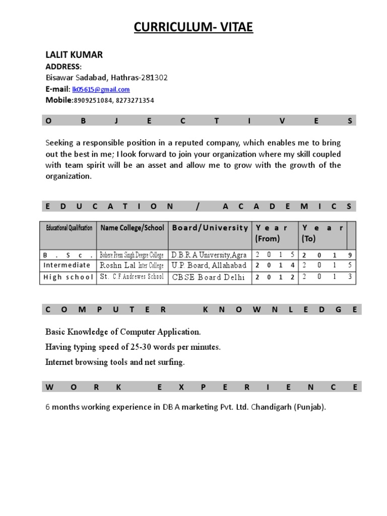 Curriculum-Vitae: Lalit Kumar | PDF | Communication