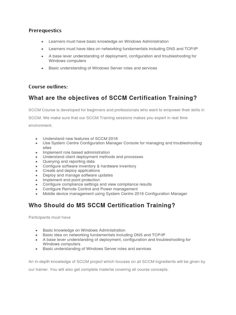 Best SCCM Training Online | PDF | Active Directory | Operating System