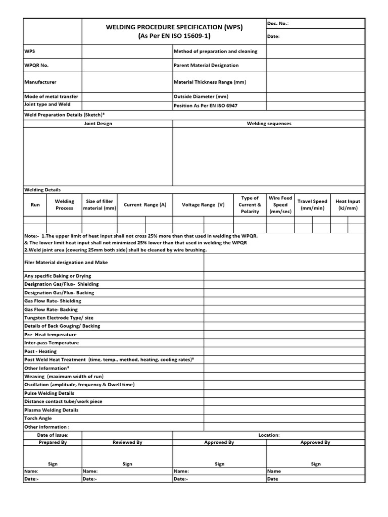 WPS ISO 15609 Template PDF | PDF