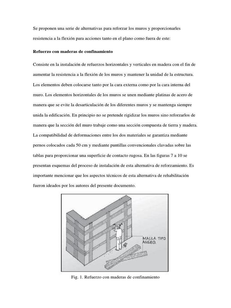 Técnicas de Refuerzo para Construcciones de Adobe | PDF | Cuerda | Madera