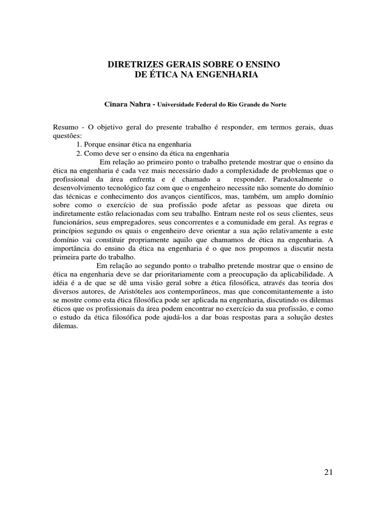 Ensinando ética Na Engenharia Por Que E Como Abordar Dilemas éticos