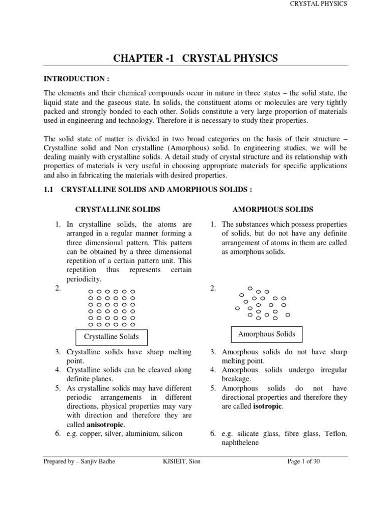 Chapter - 1 Crystal Physics | PDF | Ionic Bonding | Crystal Structure